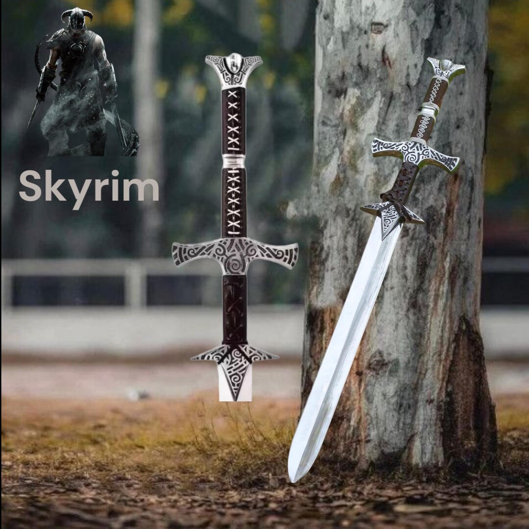 Handcrafted Double Handed Skyrim Sword Replica, Personalized Sword ...