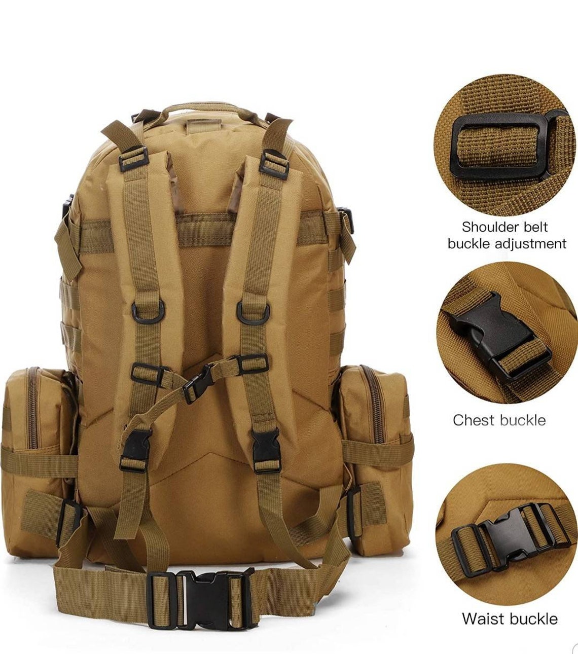 55L Large Size Military 4in1 Tactical Molle Bag for Camping, Hiking ...