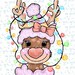 Christmas Png Files Reindeer Girl Christmas Lights Sublimation Design ...