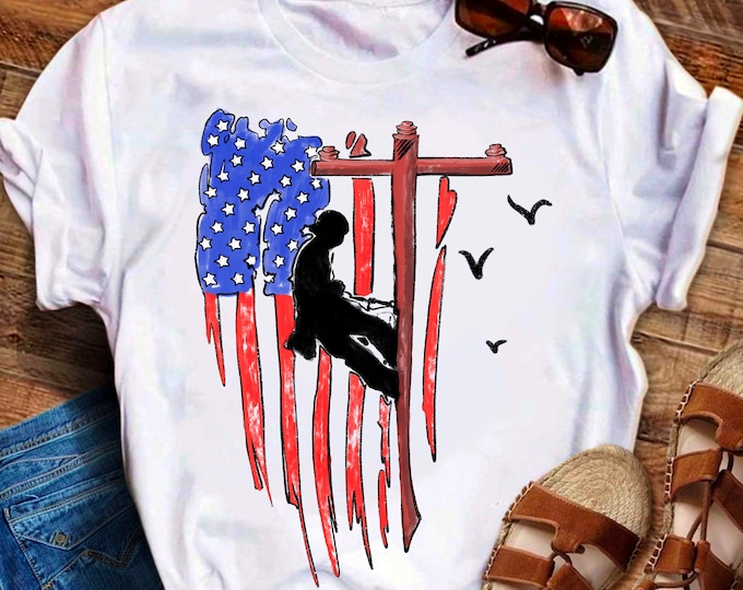 Lineman Flag Svg, Electrical Line Worker Design Cricut, Lineman ...