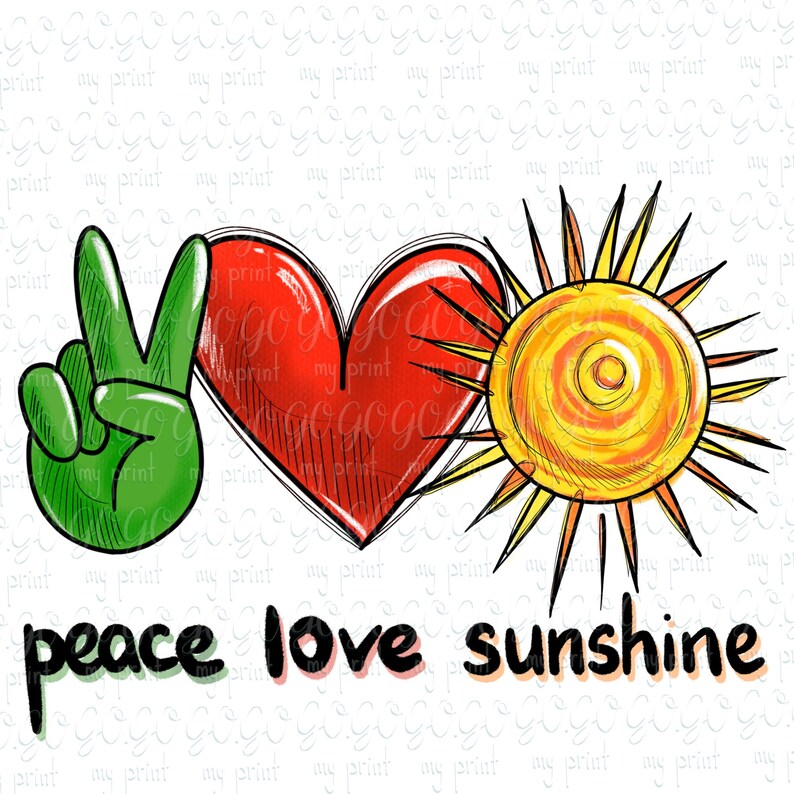 Peace Love Sunshine Png Sunflower Png Sunshine Sunflower | Etsy