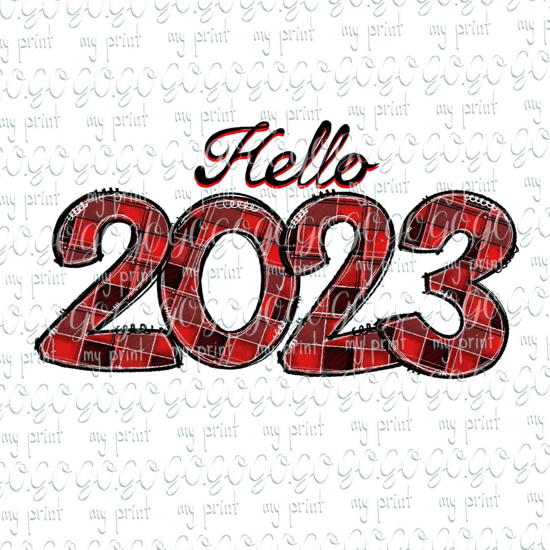 Christmas Png Files Hello 2023 Happy New Year Png Buffalo Plaid ...