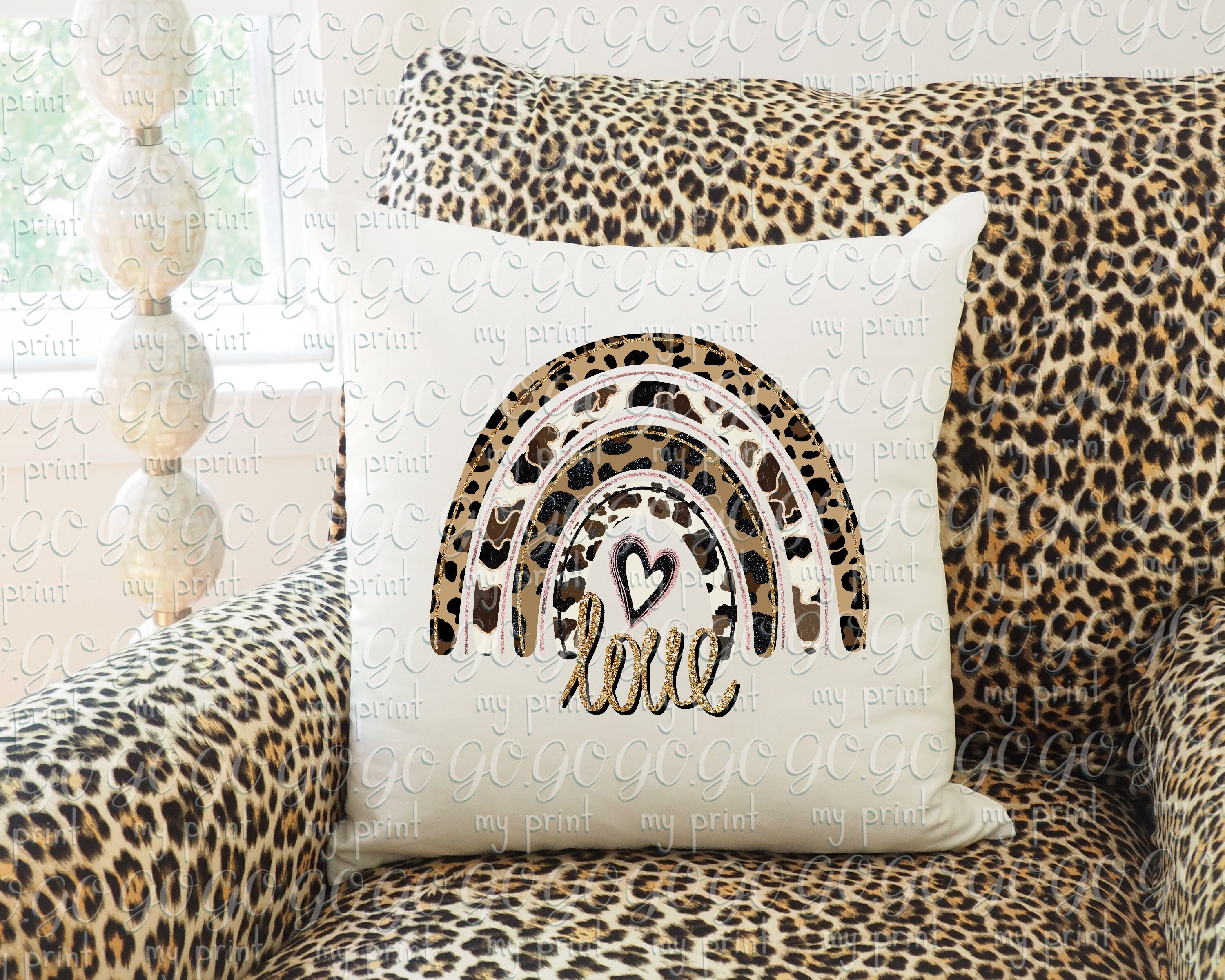 Leopard Rainbow With Heart Png Love Valentine Sublimation - Etsy