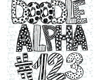 Digital Download Doodle Black White Pattern Fill 1 PNG Clipart Bundle ...