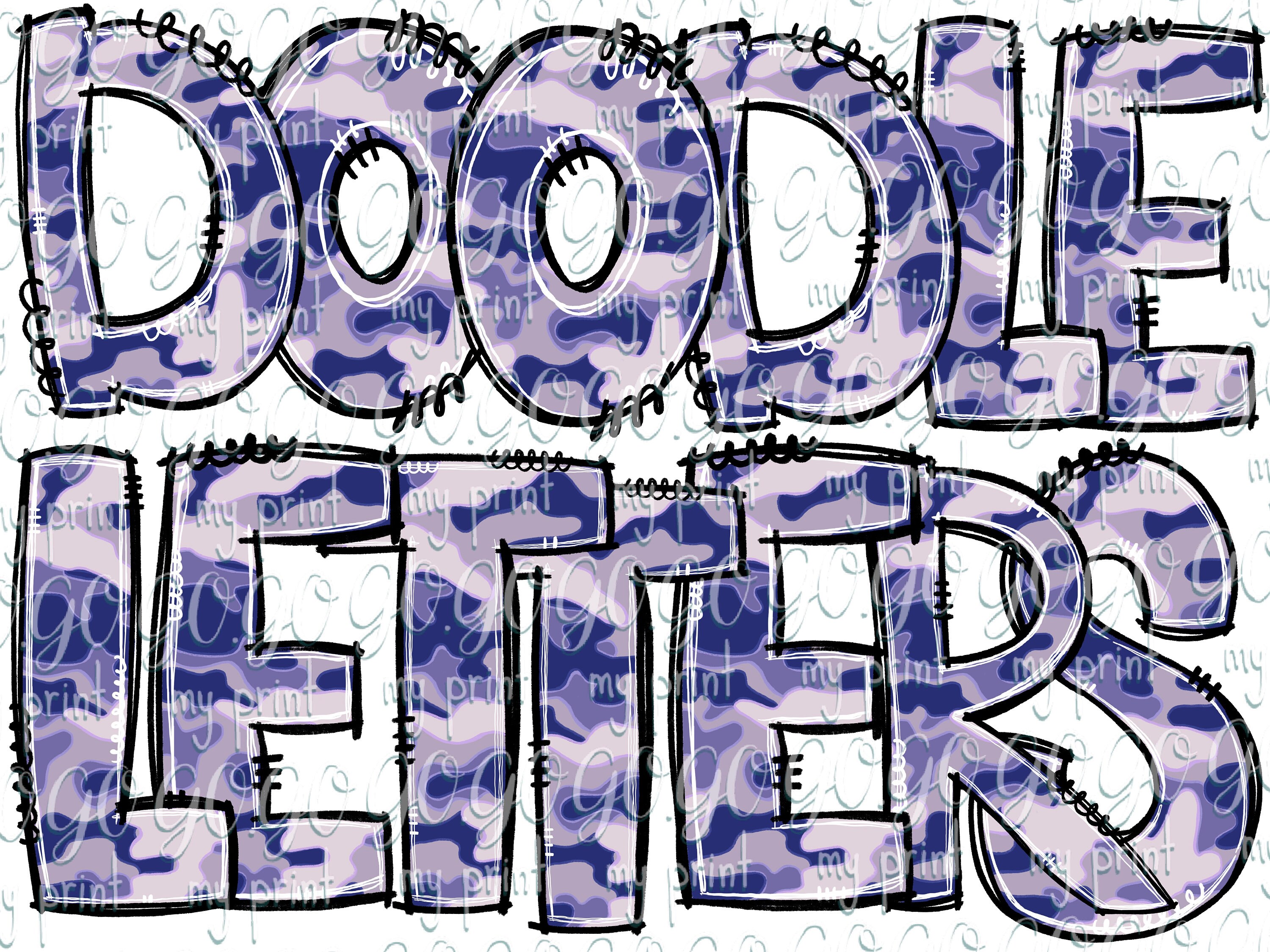 Alphabet Png Files Blue Camo Letters Camouflage Alphabet - Etsy