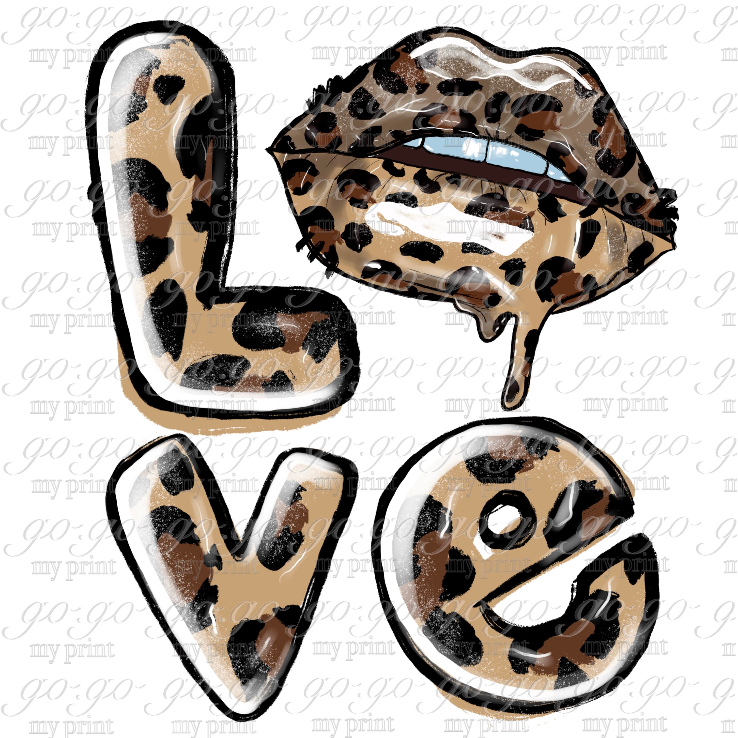 Leopard Dripping Lips PNG Love Leopard Png T-shirt Designs - Etsy