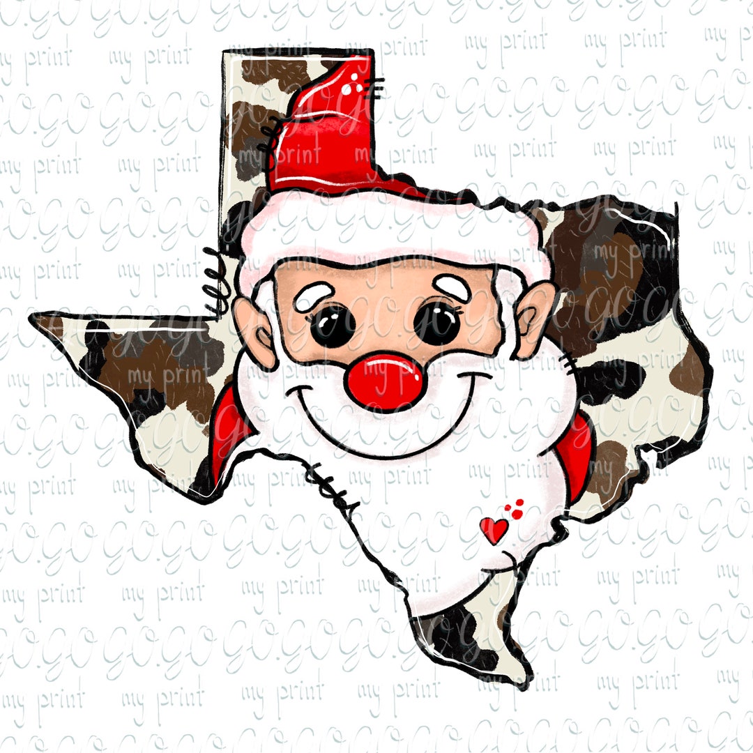 Christmas Png Files TX State Santa Sublimation Designs Downloads ...