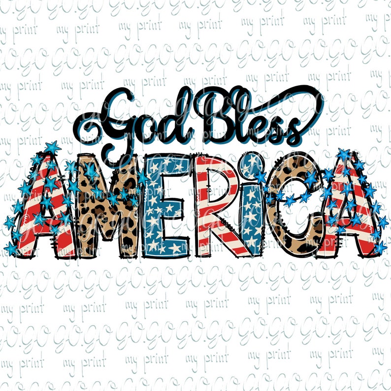 Fourth of July Png God Bless America Png 4th of July Png Leopard ...