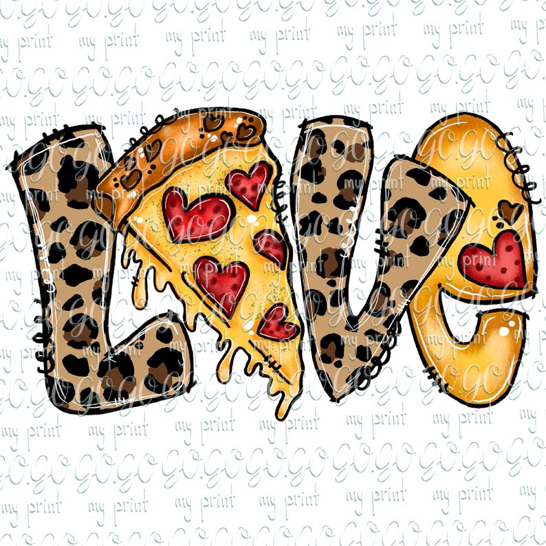 Valentines Day Png Love Pizza Valentine Png Leopard Valentine - Etsy