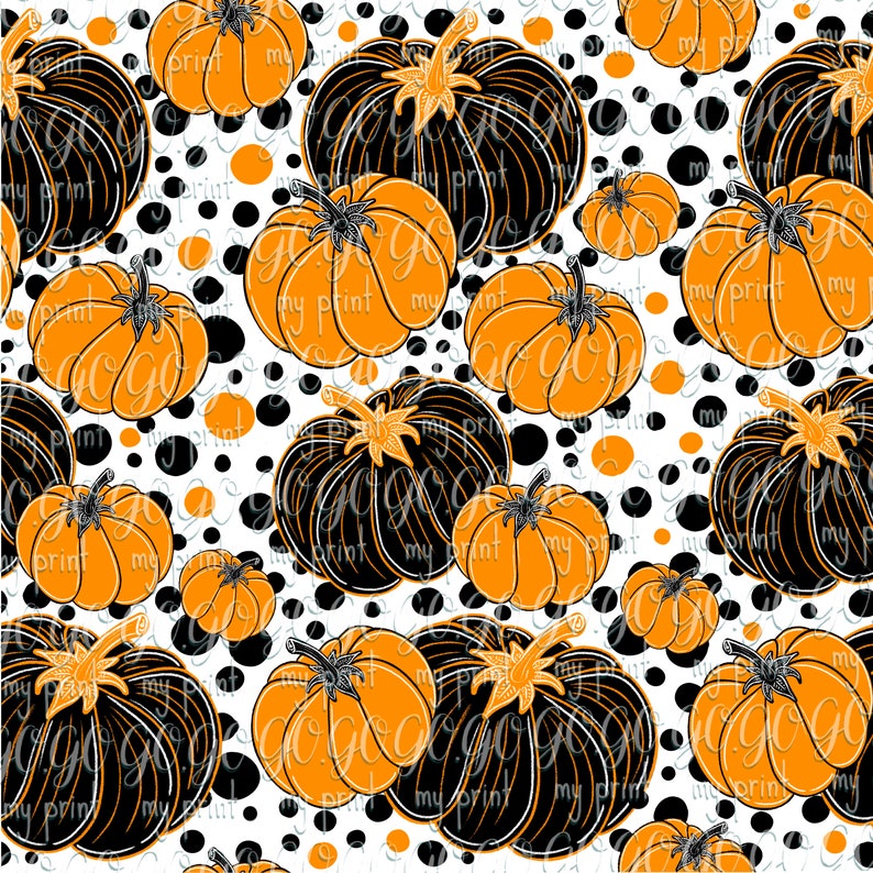 Seamless Files Pumpkin Seamless Pattern Fall Seamless File - Etsy