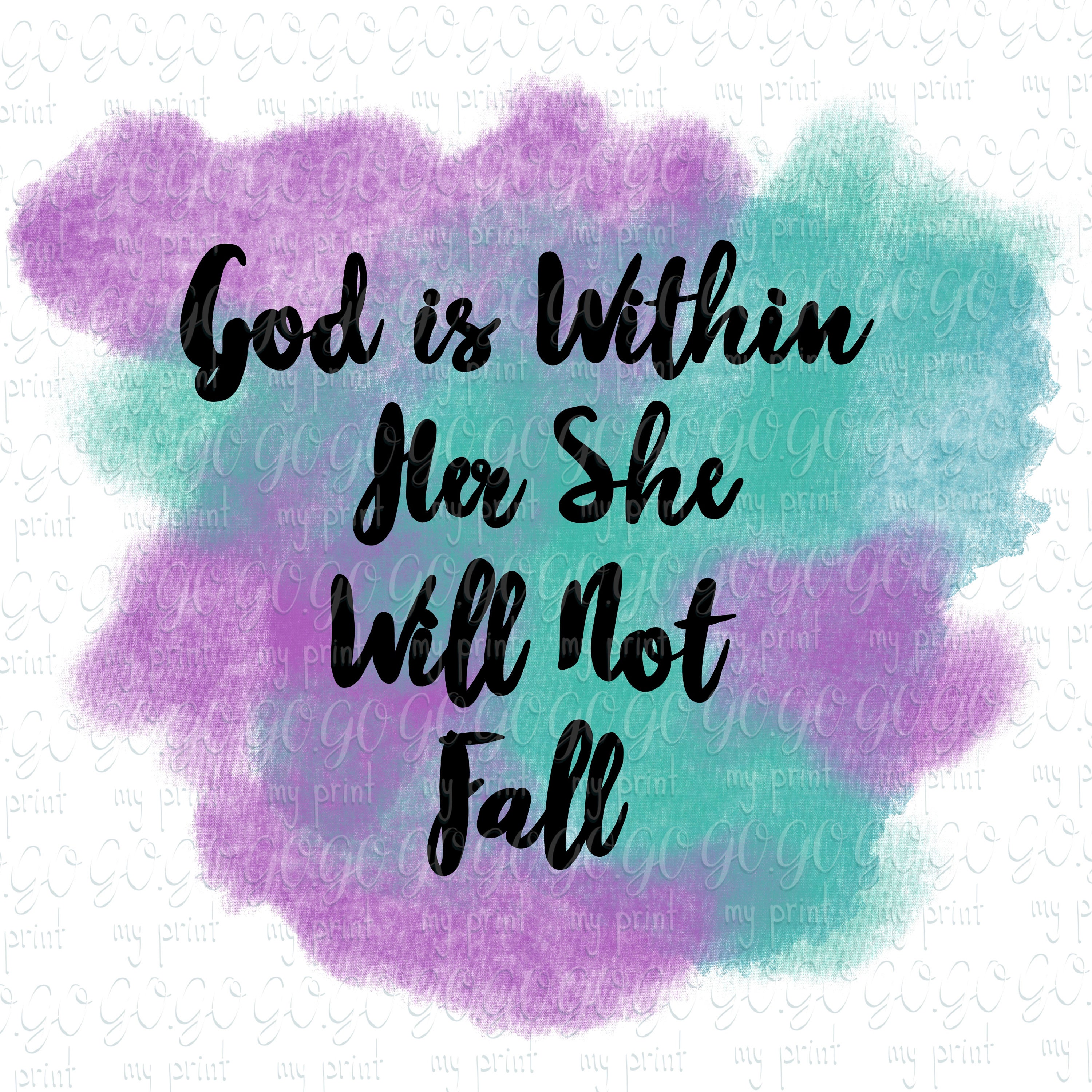 God is Within Her She Will Not Fall Sublimation Png Psalm 46 | Etsy