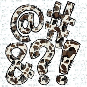 Alphabet Png Files Western Font Bundle Rustic Cow Animal Print Hand ...