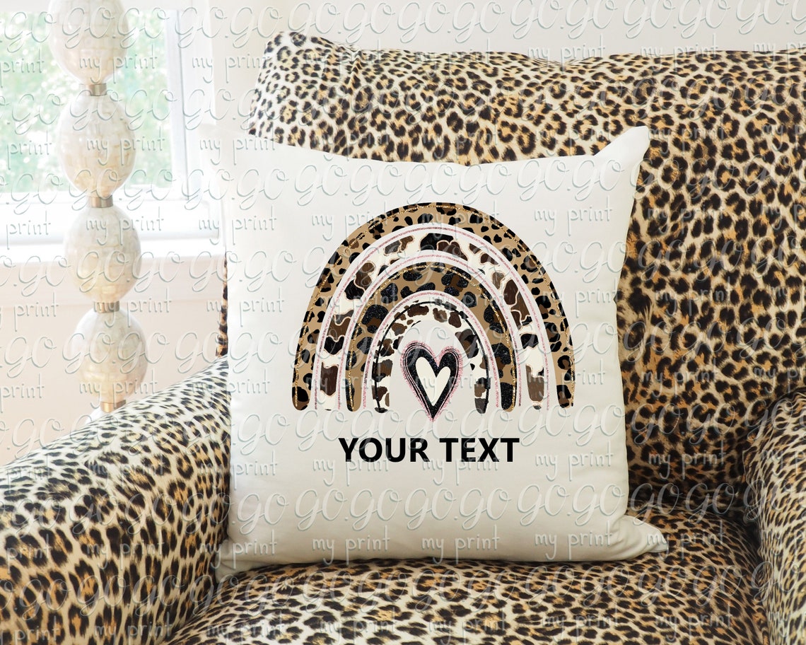 Leopard Rainbow With Heart Png Sublimation Designs Cheetah | Etsy