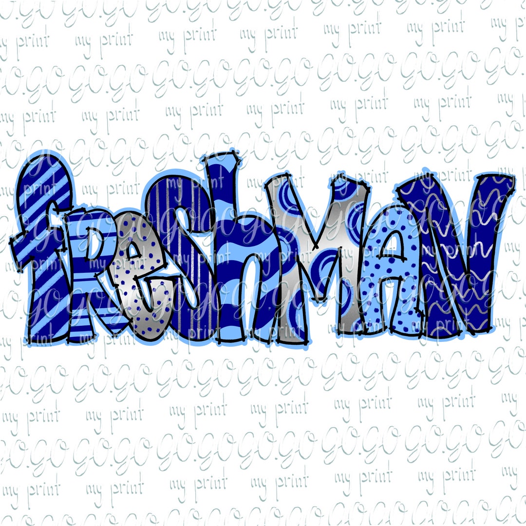 Freshman Png Sublimation Design Navy Blue and Silver Senior Png Trendy ...
