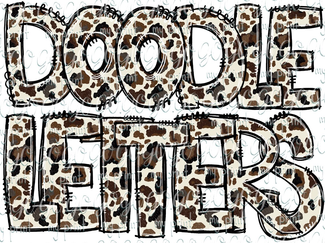 Alphabet Png Files Western Font Bundle Rustic Cow Animal Print - Etsy