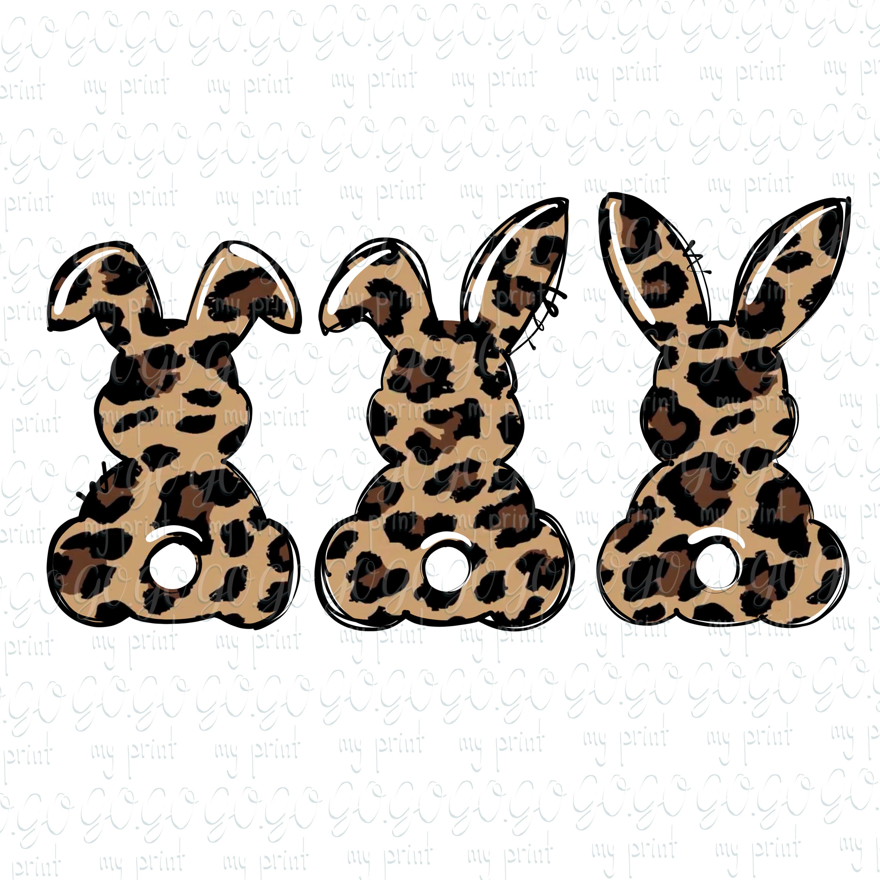 Easter Sublimation Png Easter Bunny Png Leopard Bunny Trio - Etsy