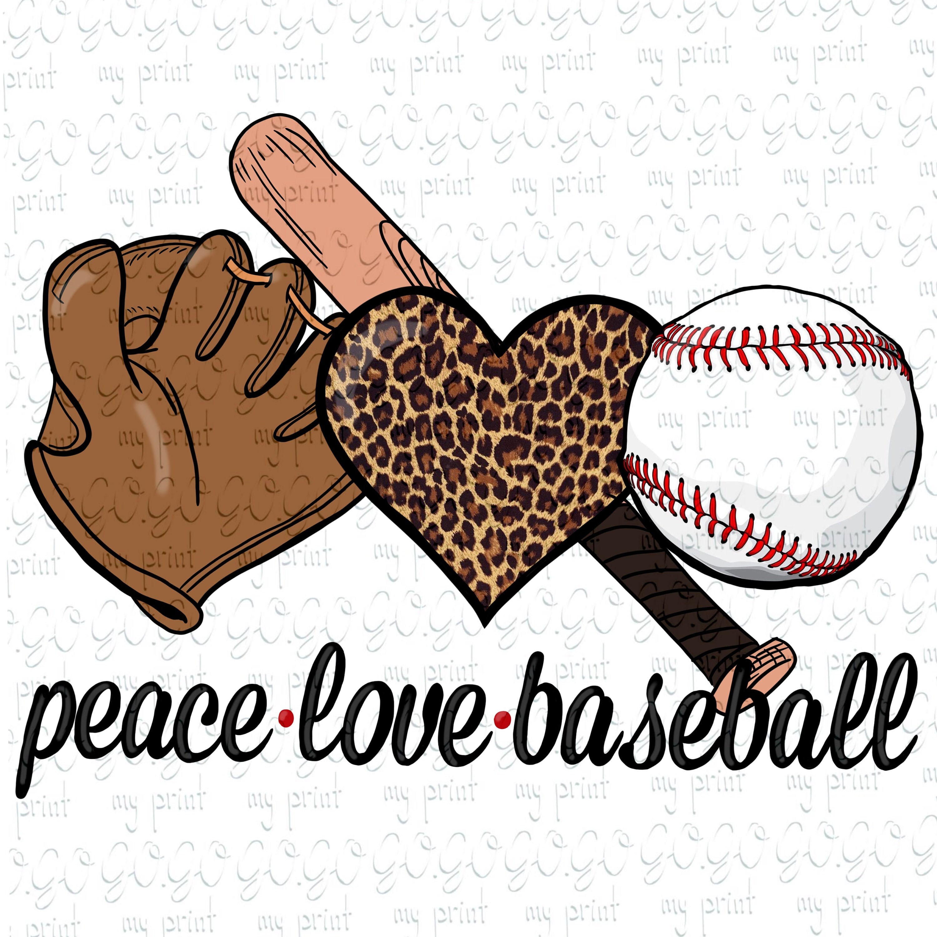 Peace Love Baseball Png Sublimation Download Bat Baseball - Etsy