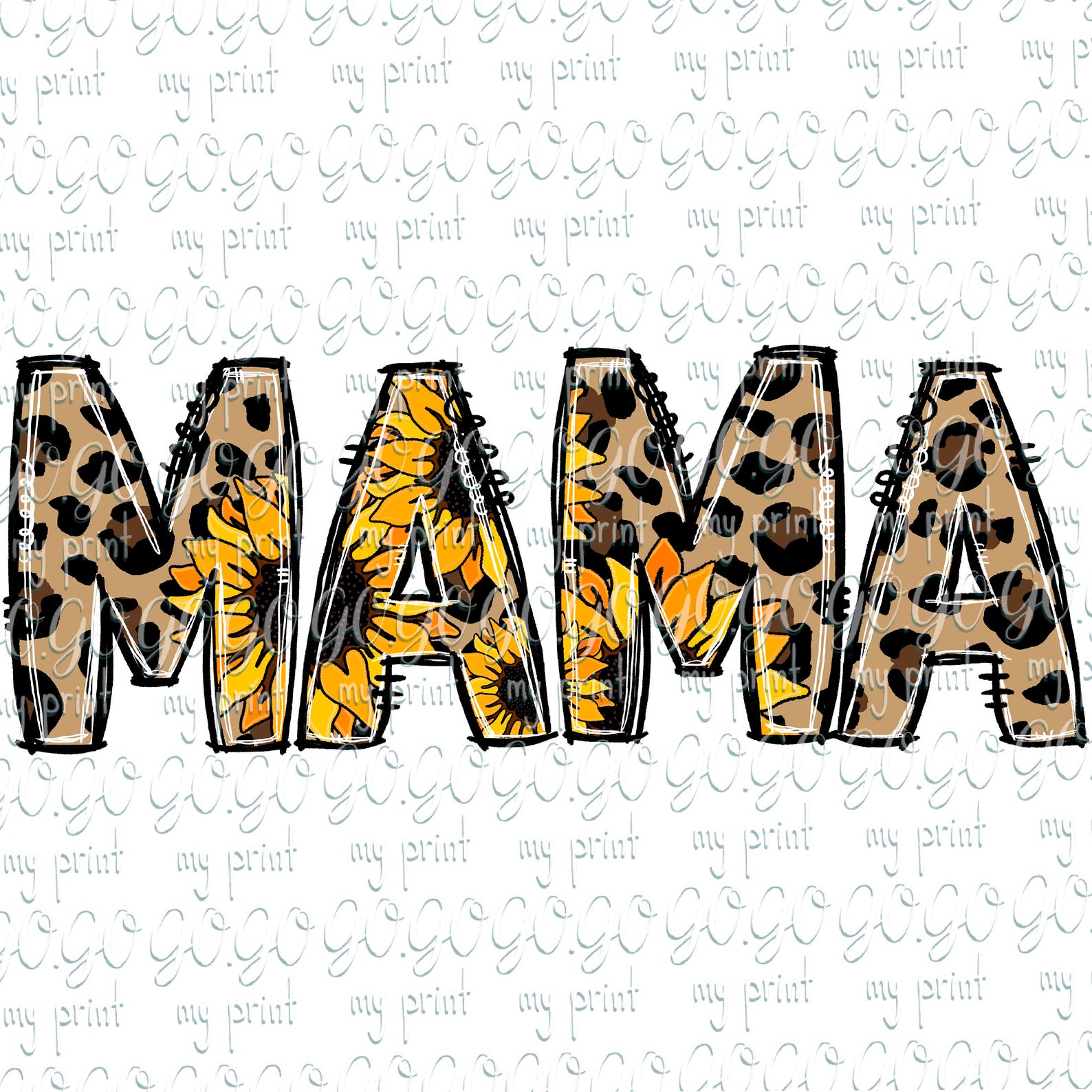 Sunflower Mama Leopard Png, Sublimation Designs, Cheetah Flower, Preppy ...