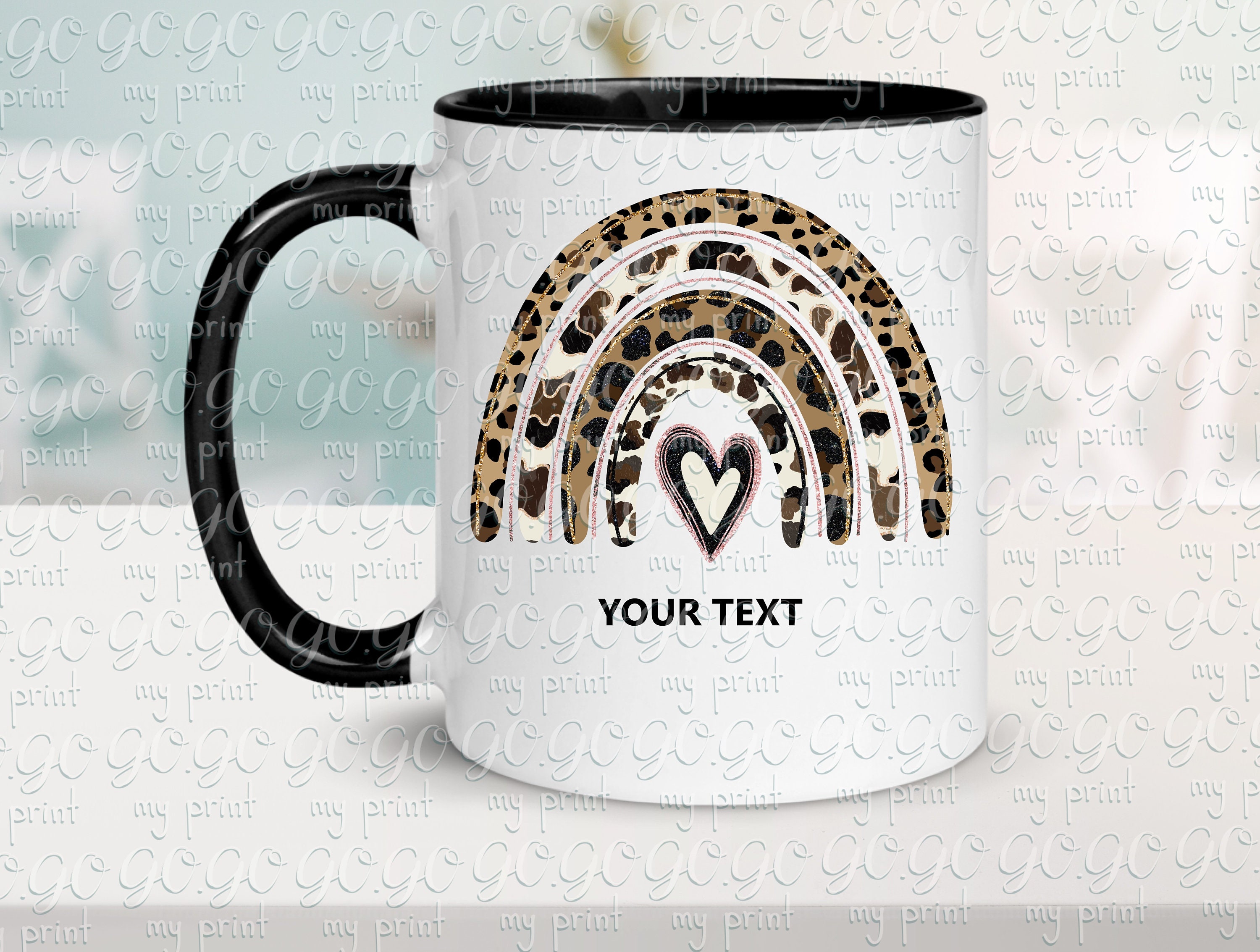 Leopard Rainbow With Heart Png Sublimation Designs Cheetah | Etsy