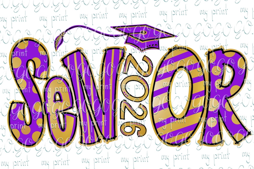 Senior Png Senior 2026 Png Class of 2026 Sublimation Designs Purple and ...