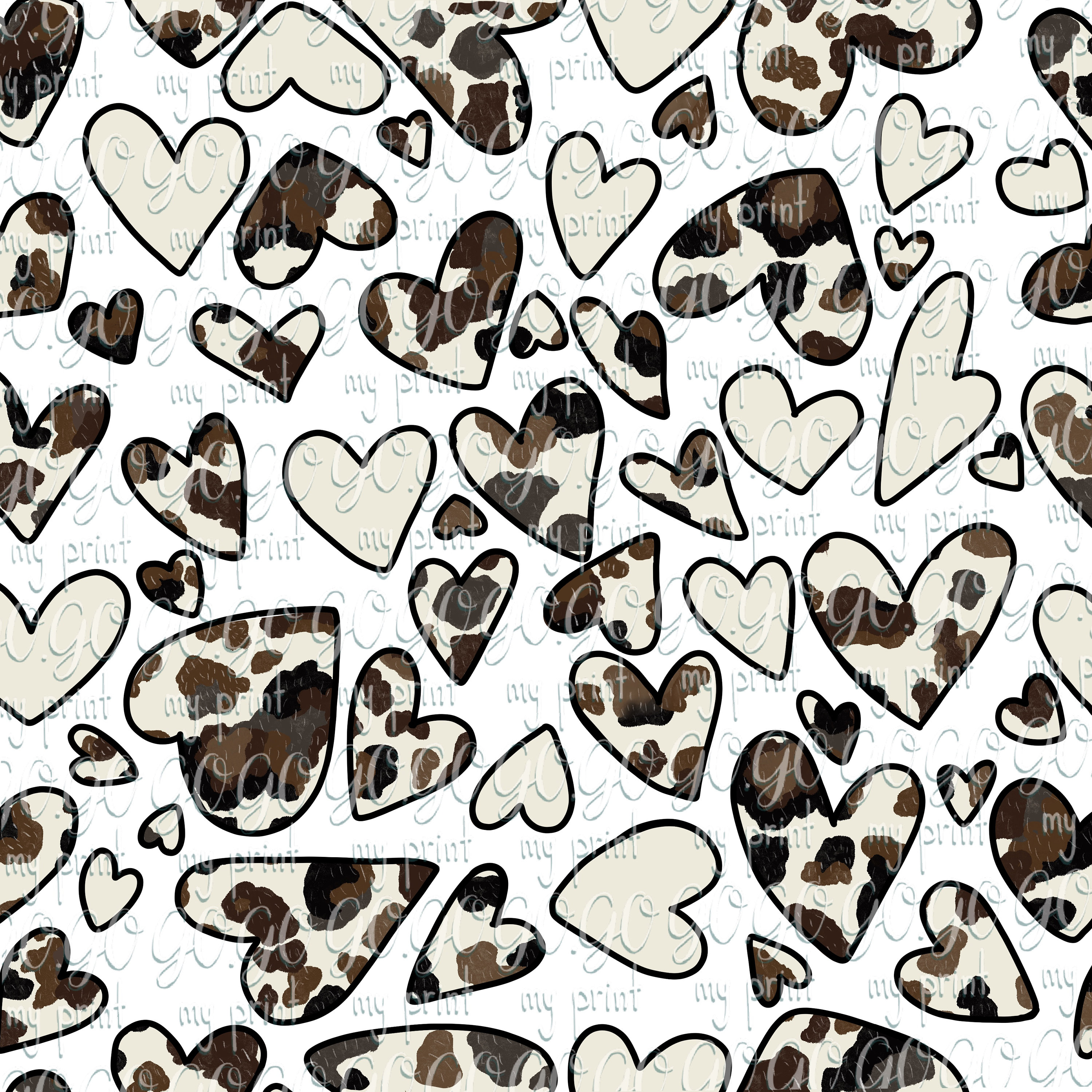 Valentine's Day Background Cow Hearts Seamless Pattern Trendy File for ...
