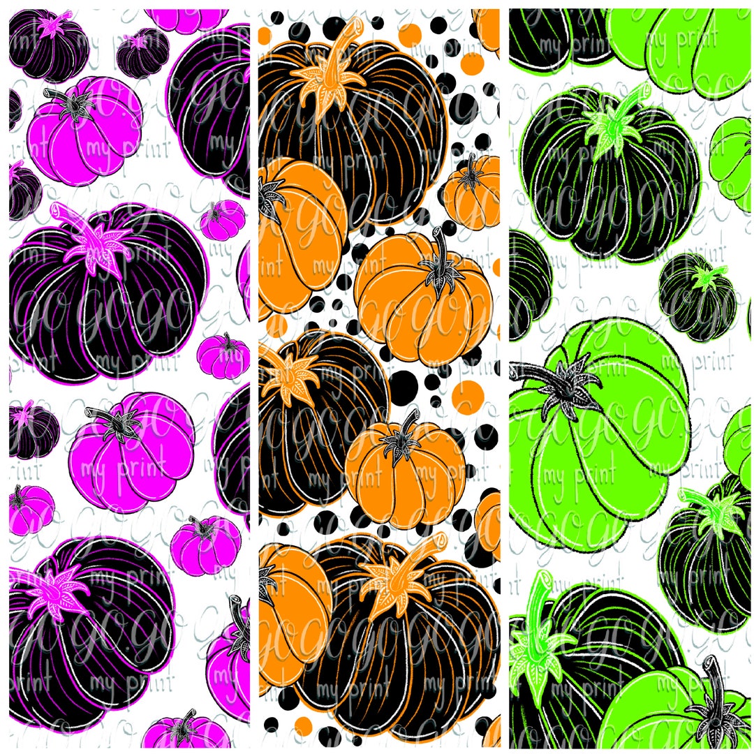 Seamless Files Set Pumpkin Seamless Pattern Fall Seamless File ...