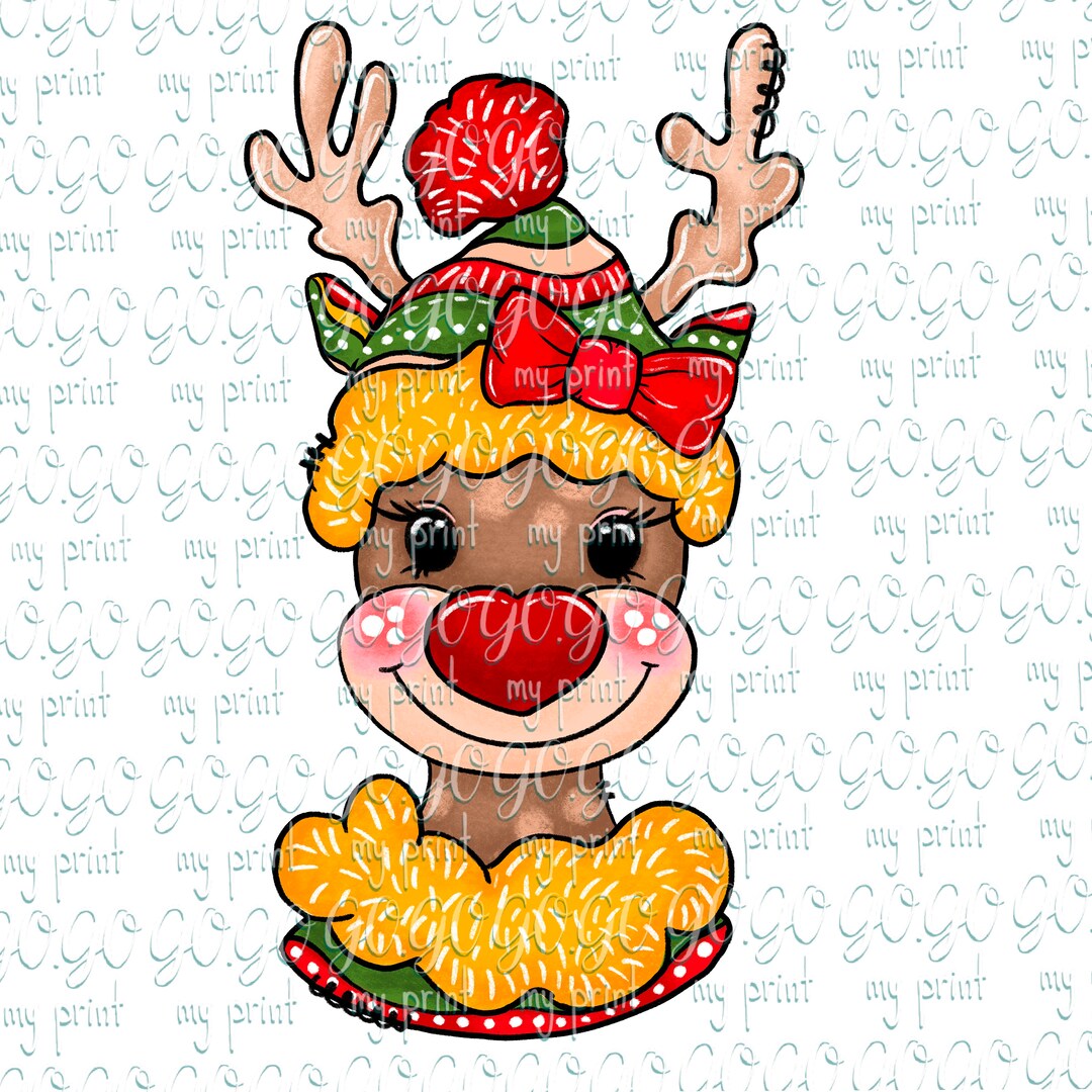 Christmas Png Files Reindeer Girl Christmas Sublimation Design Download ...