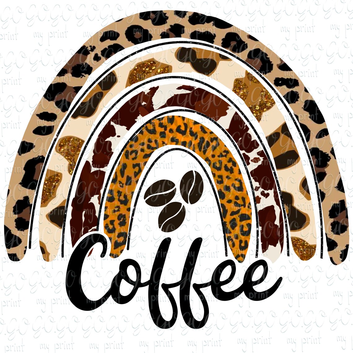 Leopard Rainbow Png Designs Coffee Cheetah Clip Art Rainbow - Etsy