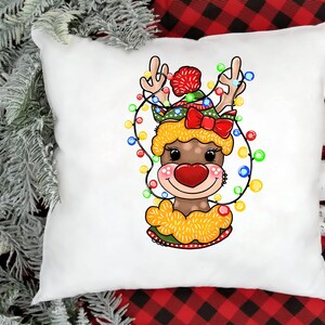 Christmas Png Files Reindeer Girl Hand Drawn Christmas Png Lights ...