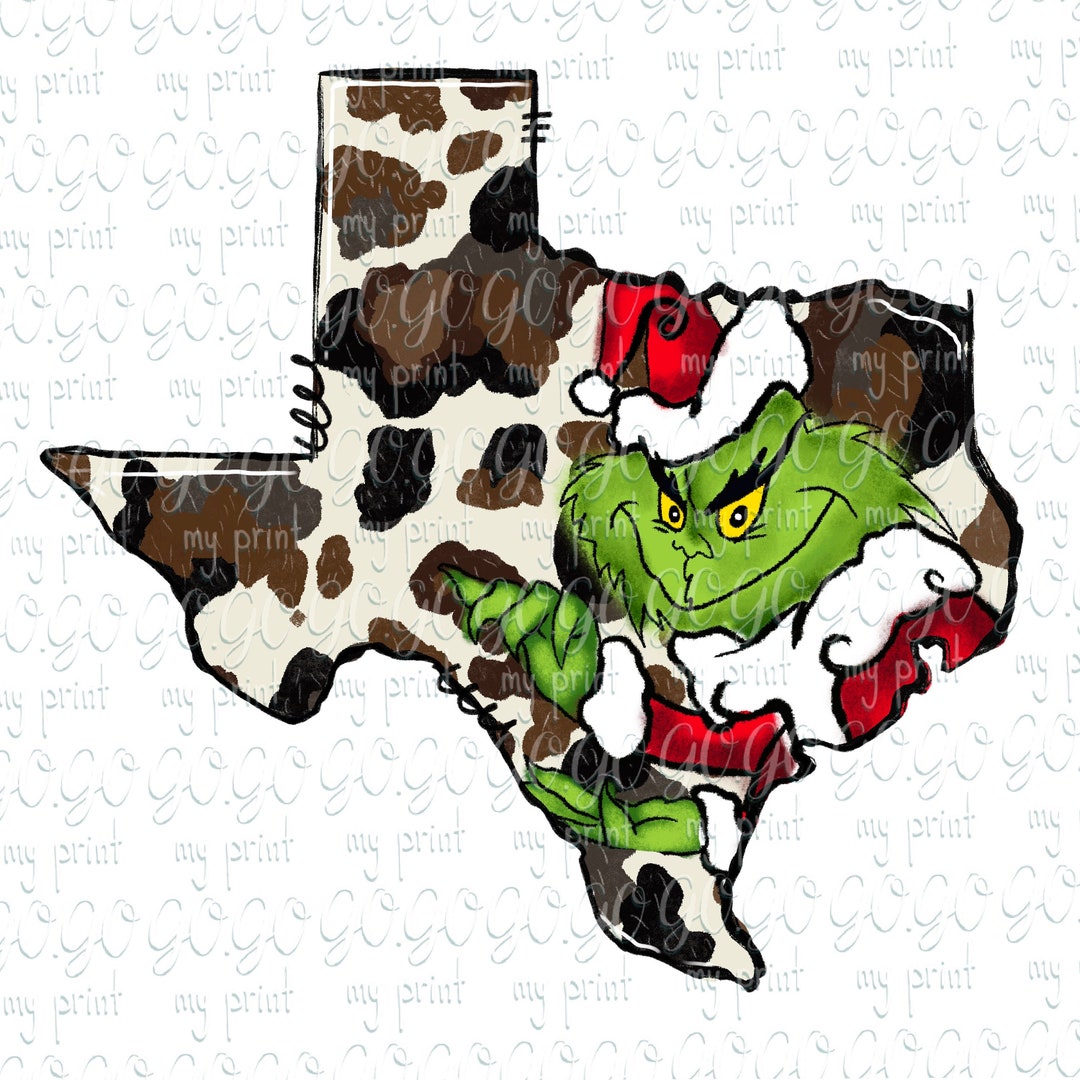 Christmas Png Files Cowhide Christmas Png Santa TX Mean Green Texas Png ...