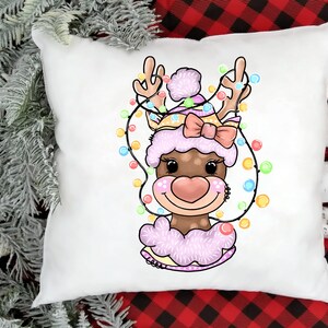 Christmas Png Files Reindeer Girl and Boy Christmas Lights Sublimation ...