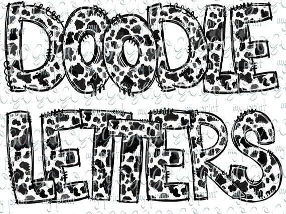 Alphabet Png Files Hand Drawn Doodle Font Western Letters | Etsy