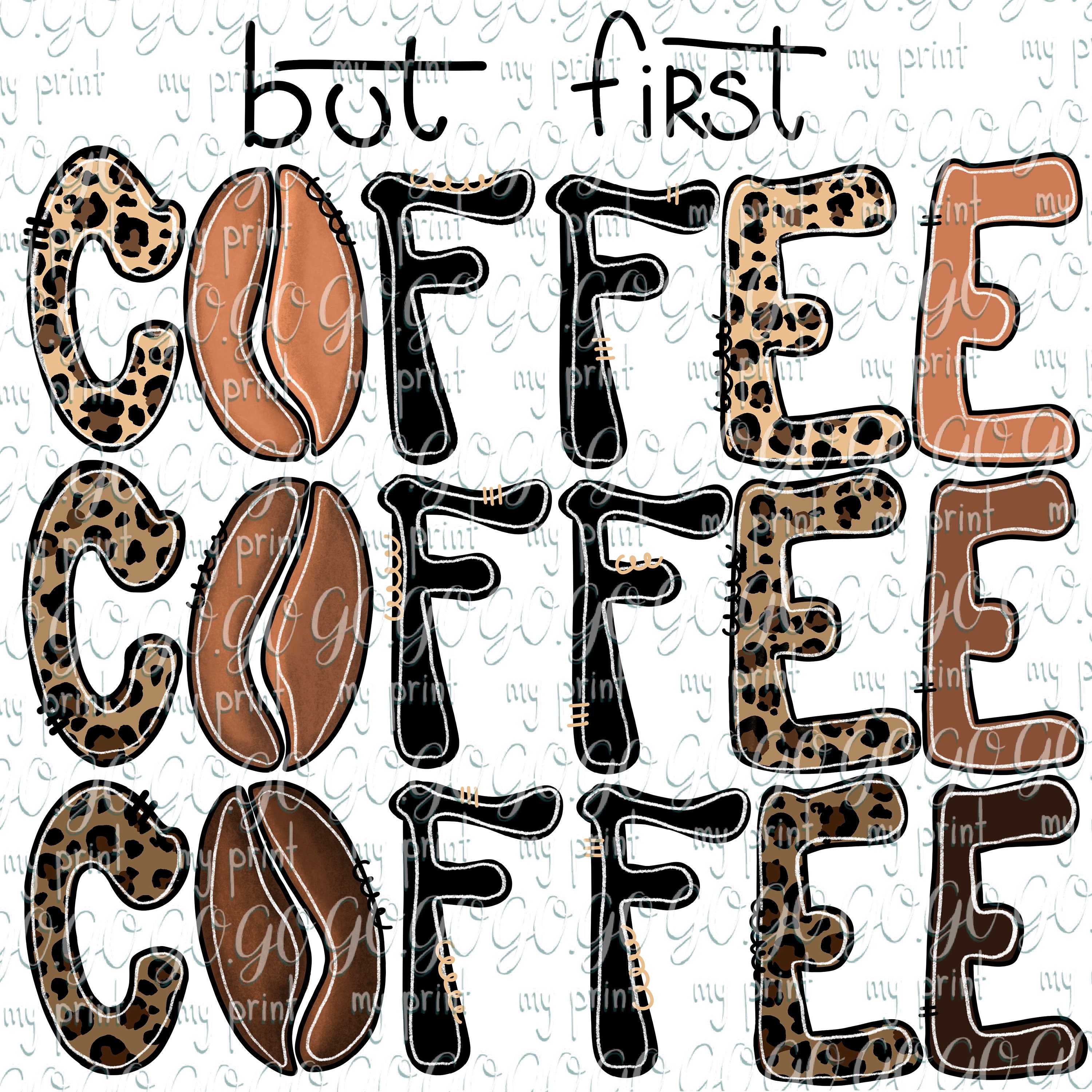 But First Coffee PNG Cheetah Sublimation Leopard Coffee | Etsy