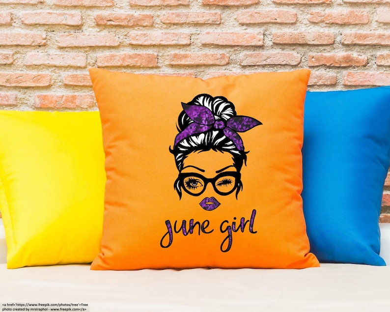 June Girl Sublimation Birthday Month Png Face Winked Eye June Birthday ...