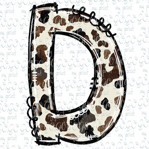Alphabet Png Files Western Font Bundle Rustic Cow Animal Print - Etsy