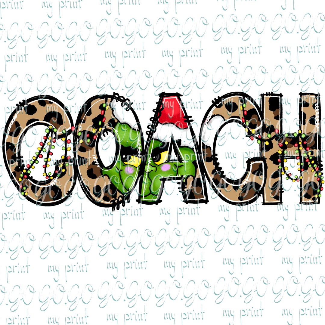 Christmas Png Files Leopard Coach Png Grin Face Hand Drawn - Etsy
