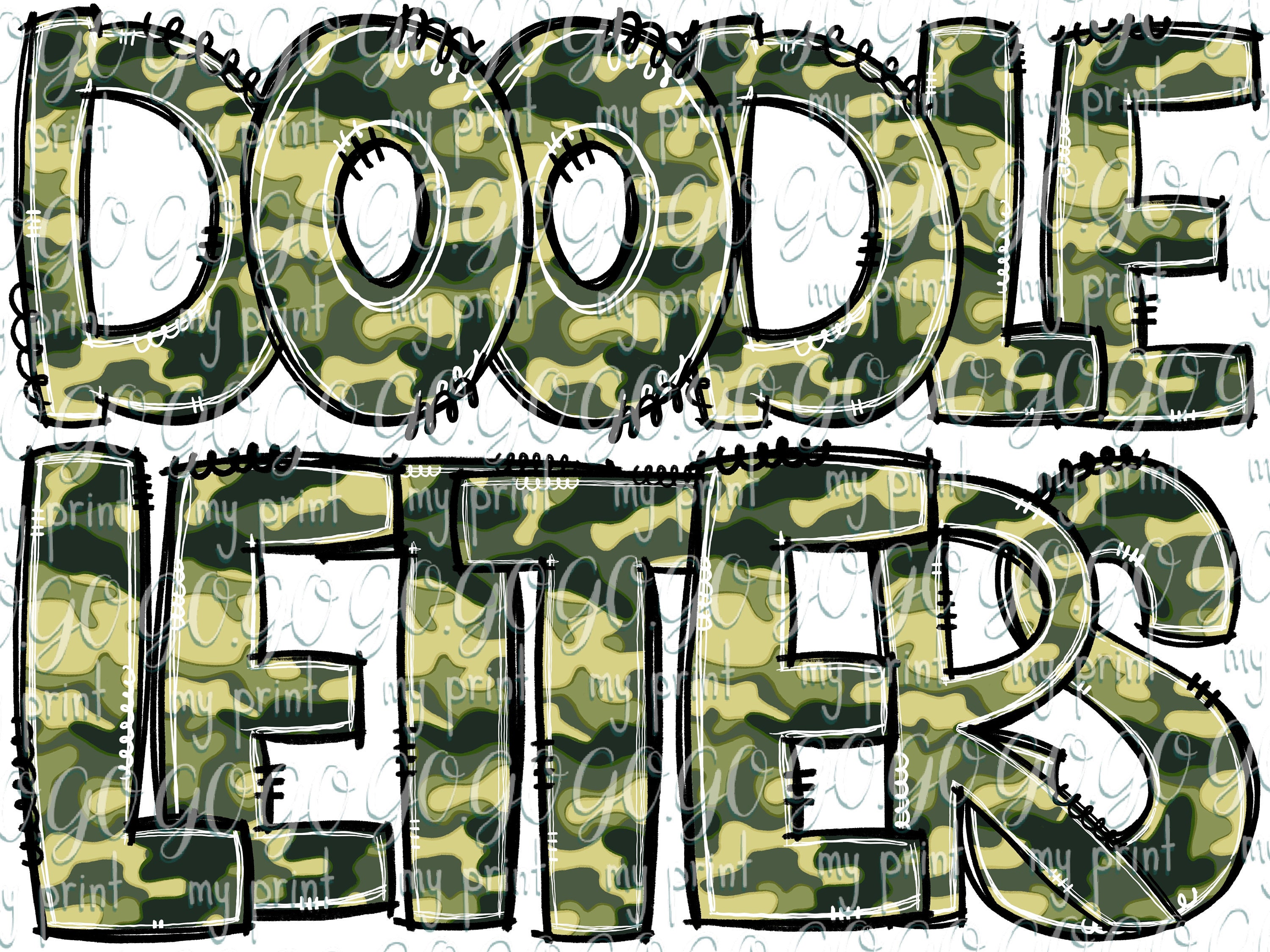 Alphabet Png Files Camo Letters Camouflage Alphabet Doodle - Etsy