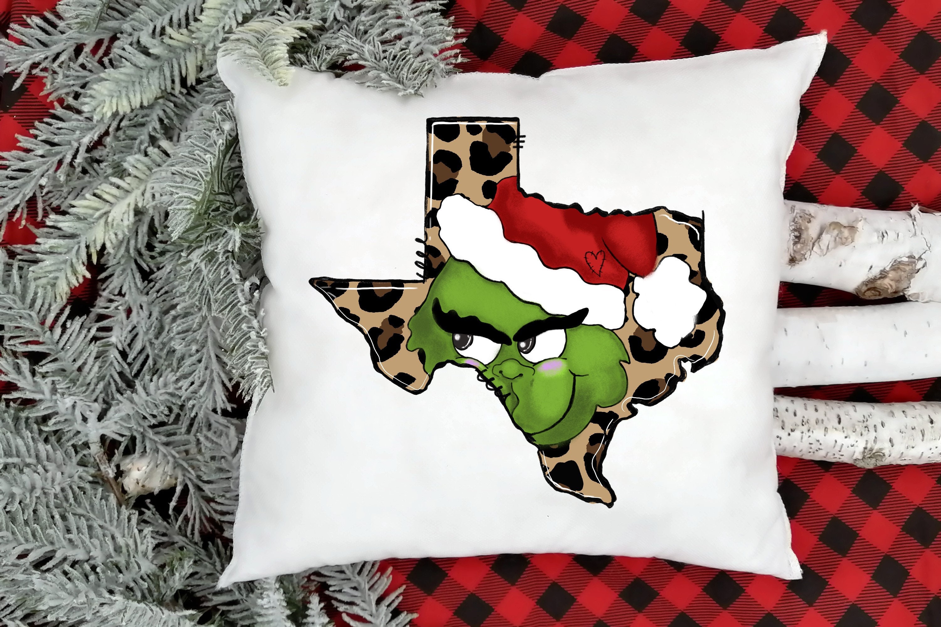 Christmas Png Files Leopard Santa TX Mean Green Texas Png Grin - Etsy