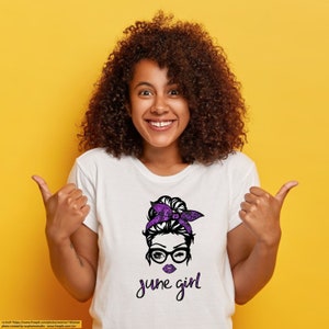 June Girl Sublimation Birthday Month Png Face Winked Eye June Birthday ...