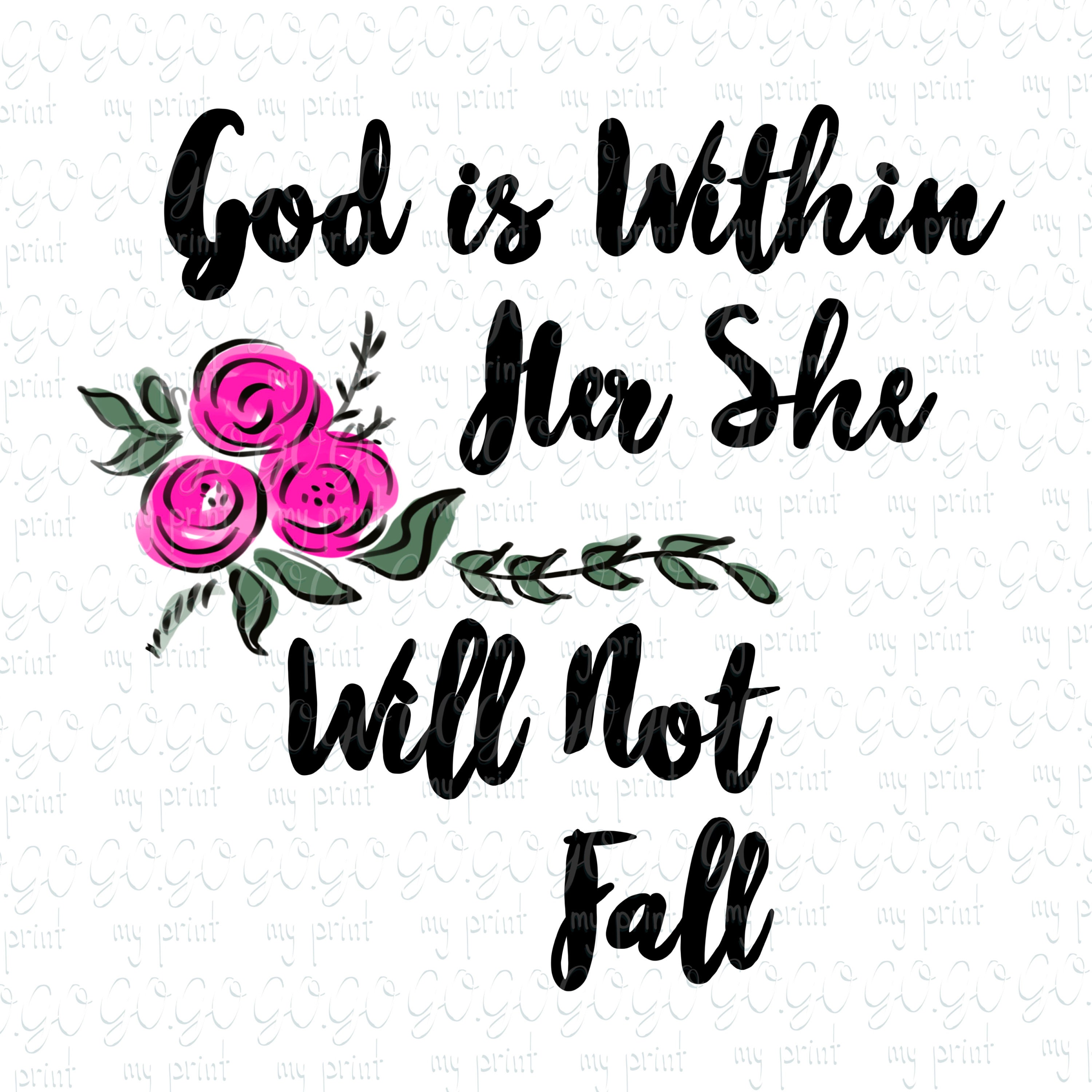 God is Within Her She Will Not Fall Png Sublimation Designs - Etsy