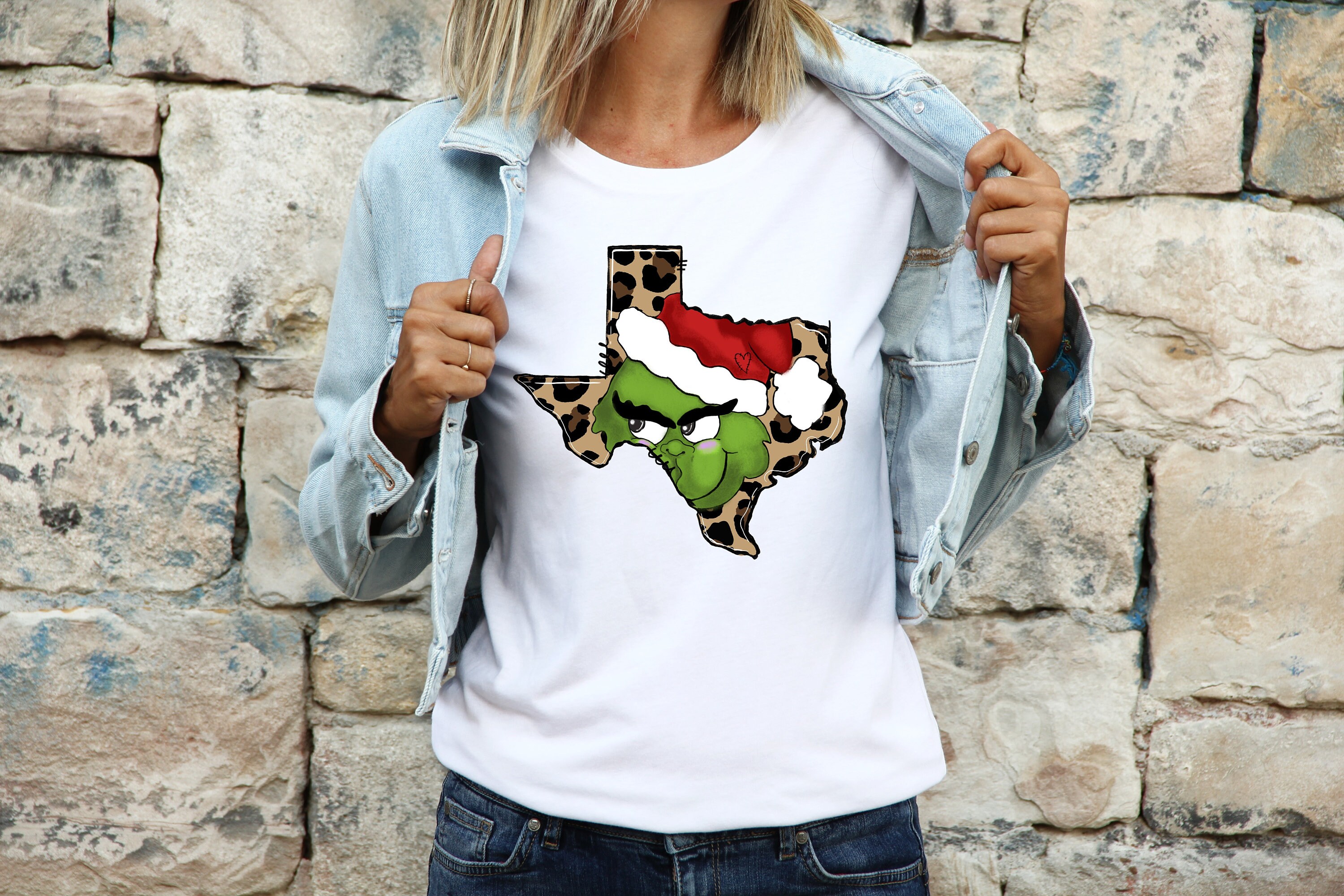 Christmas Png Files Leopard Santa TX Mean Green Texas Png Grin - Etsy