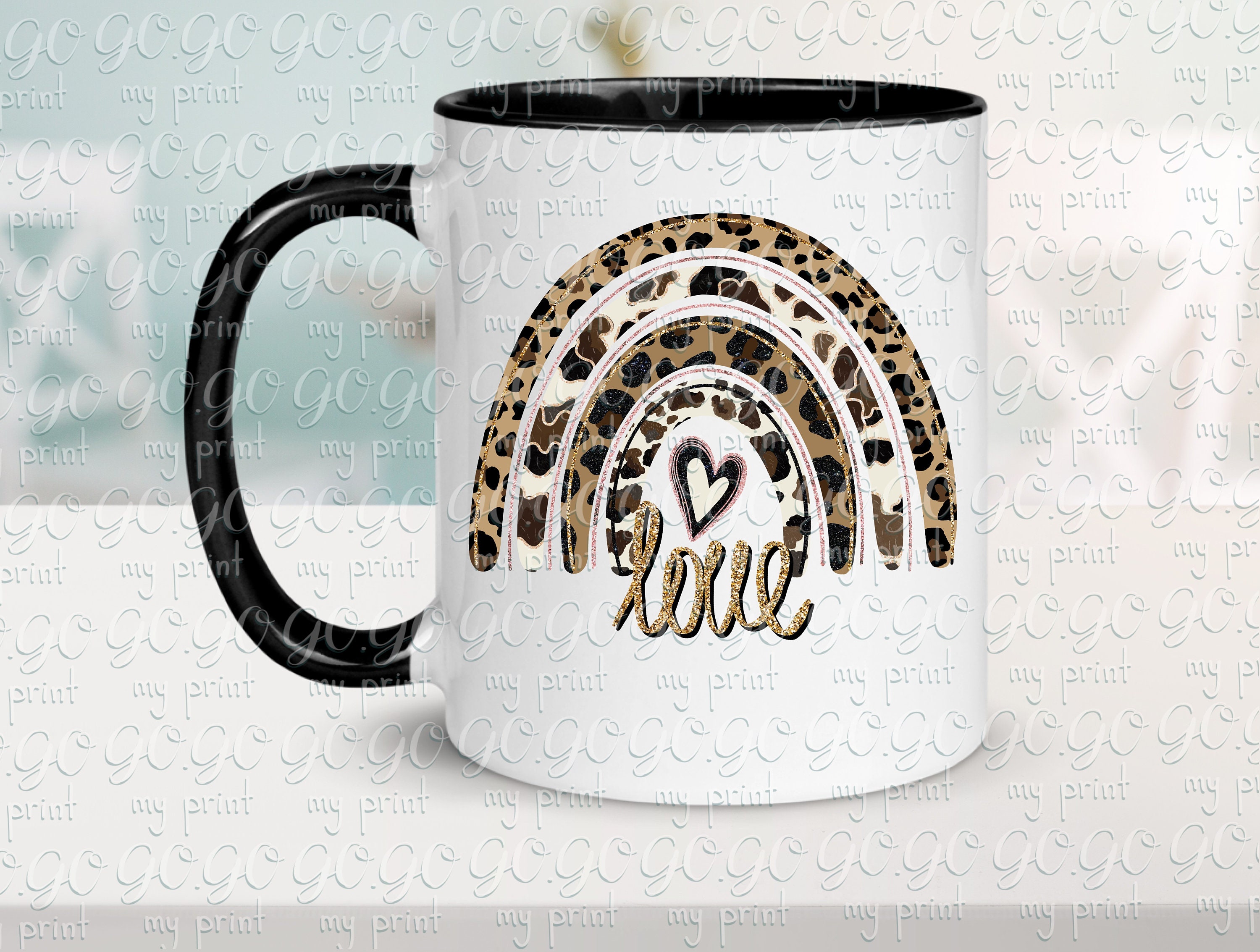 Leopard Rainbow With Heart Png Love Valentine Sublimation - Etsy