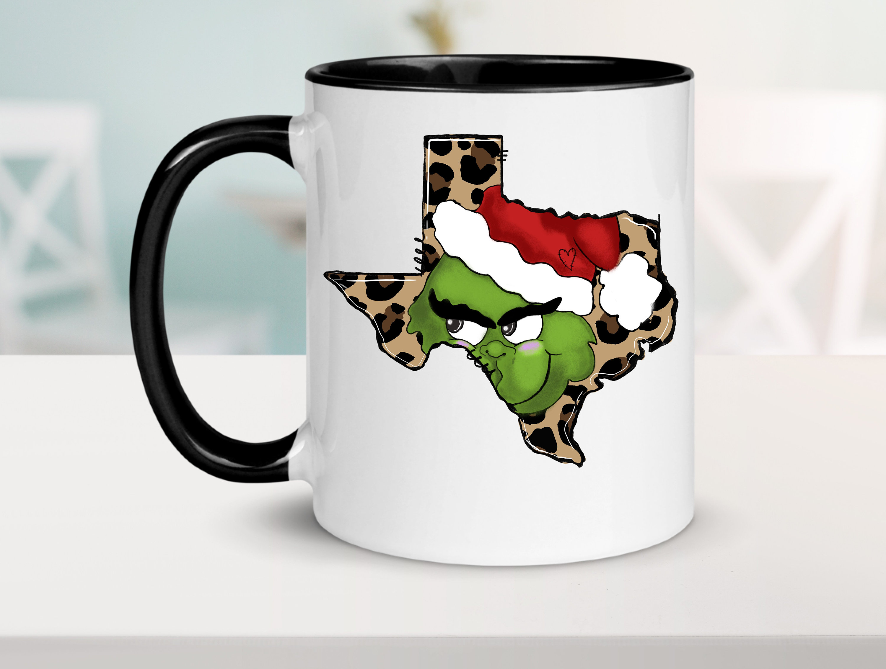 Christmas Png Files Leopard Santa TX Mean Green Texas Png Grin - Etsy