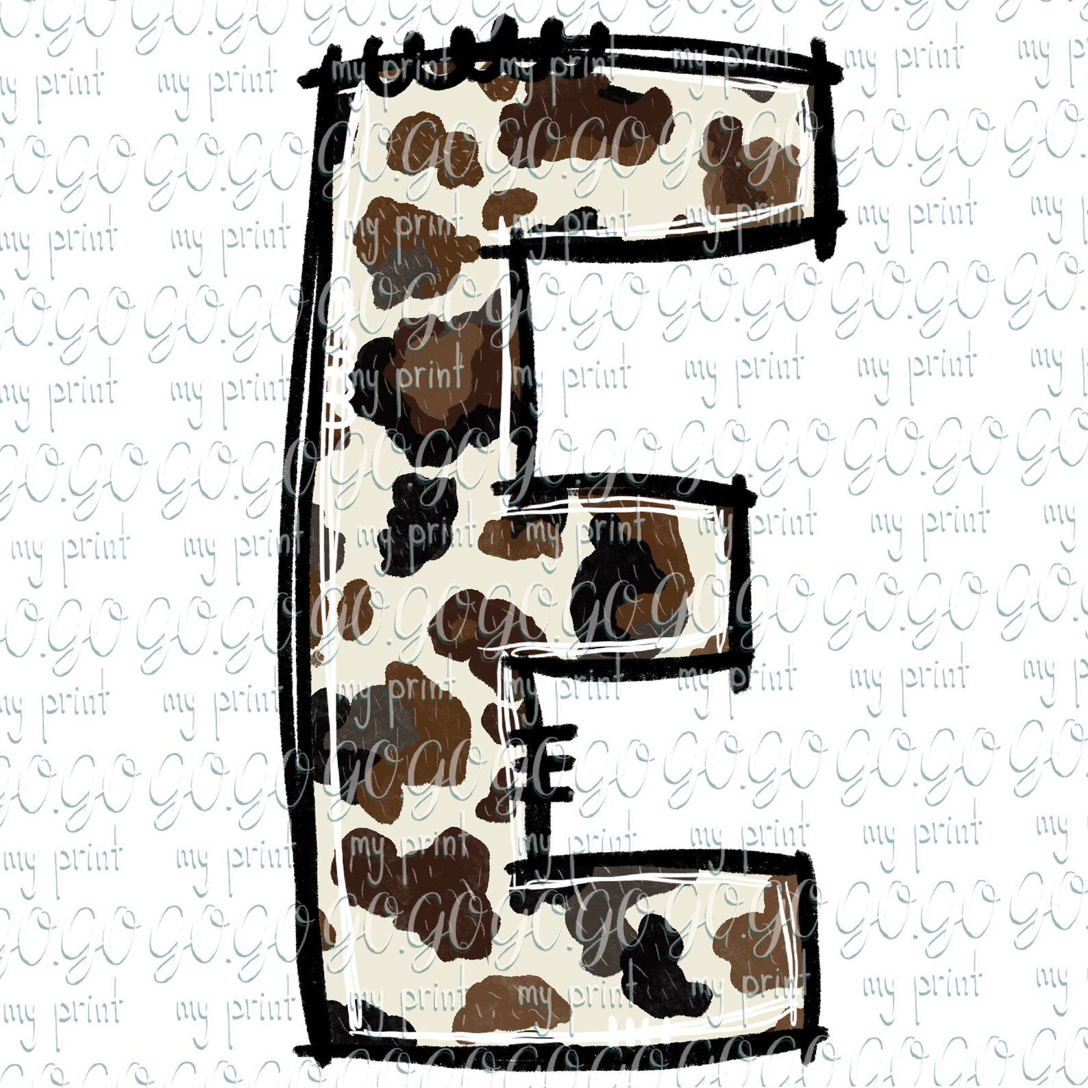 Alphabet Png Files Western Font Bundle Rustic Cow Animal Print - Etsy