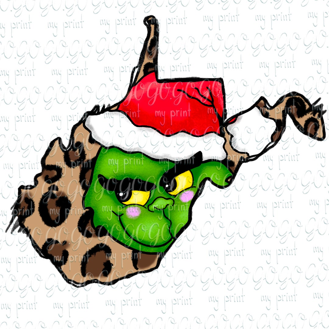 Christmas Png Files Leopard Santa WV Mean Green One West - Etsy