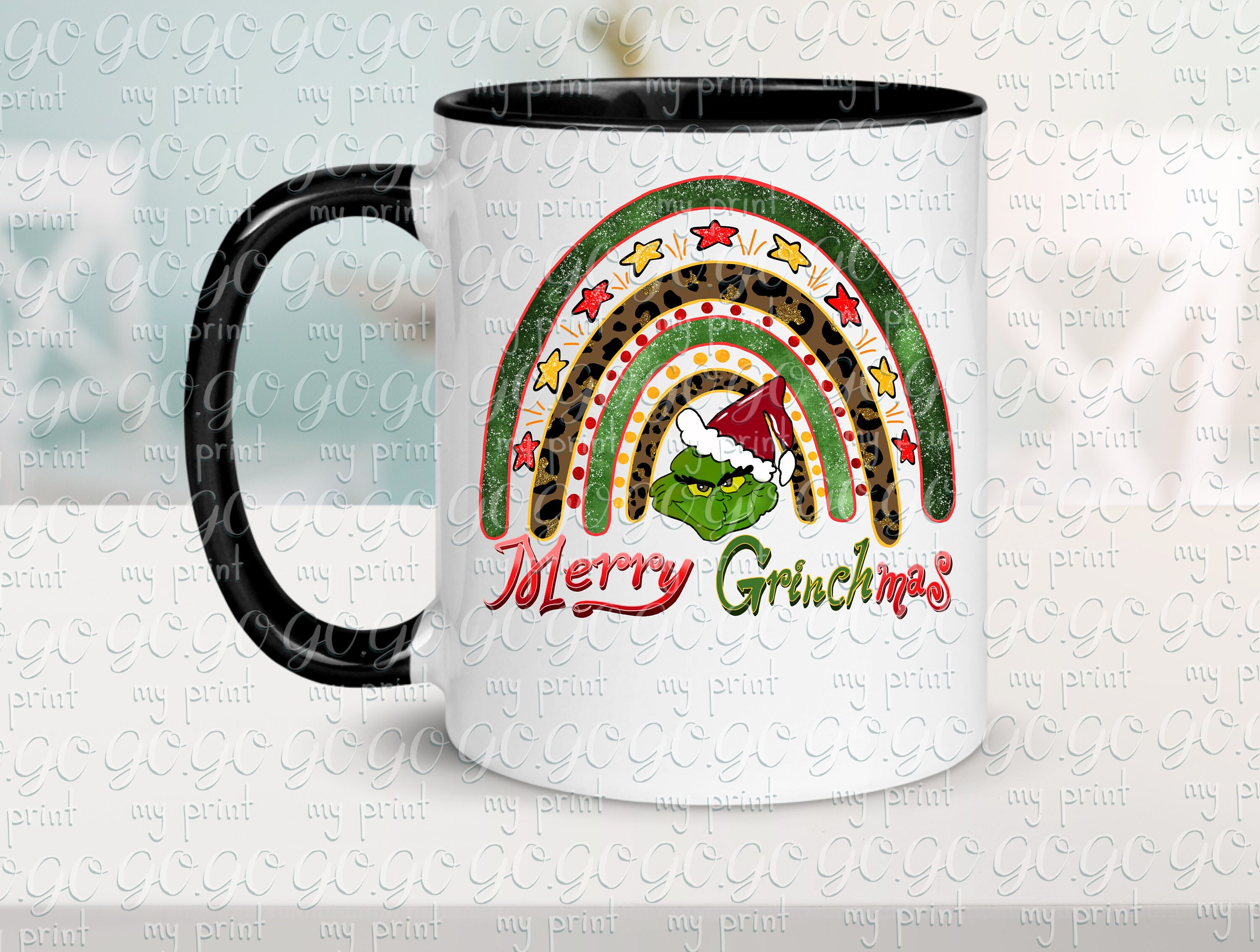 Christmas Png Files Rainbow Png Mean Green One Merry Grinchmas - Etsy