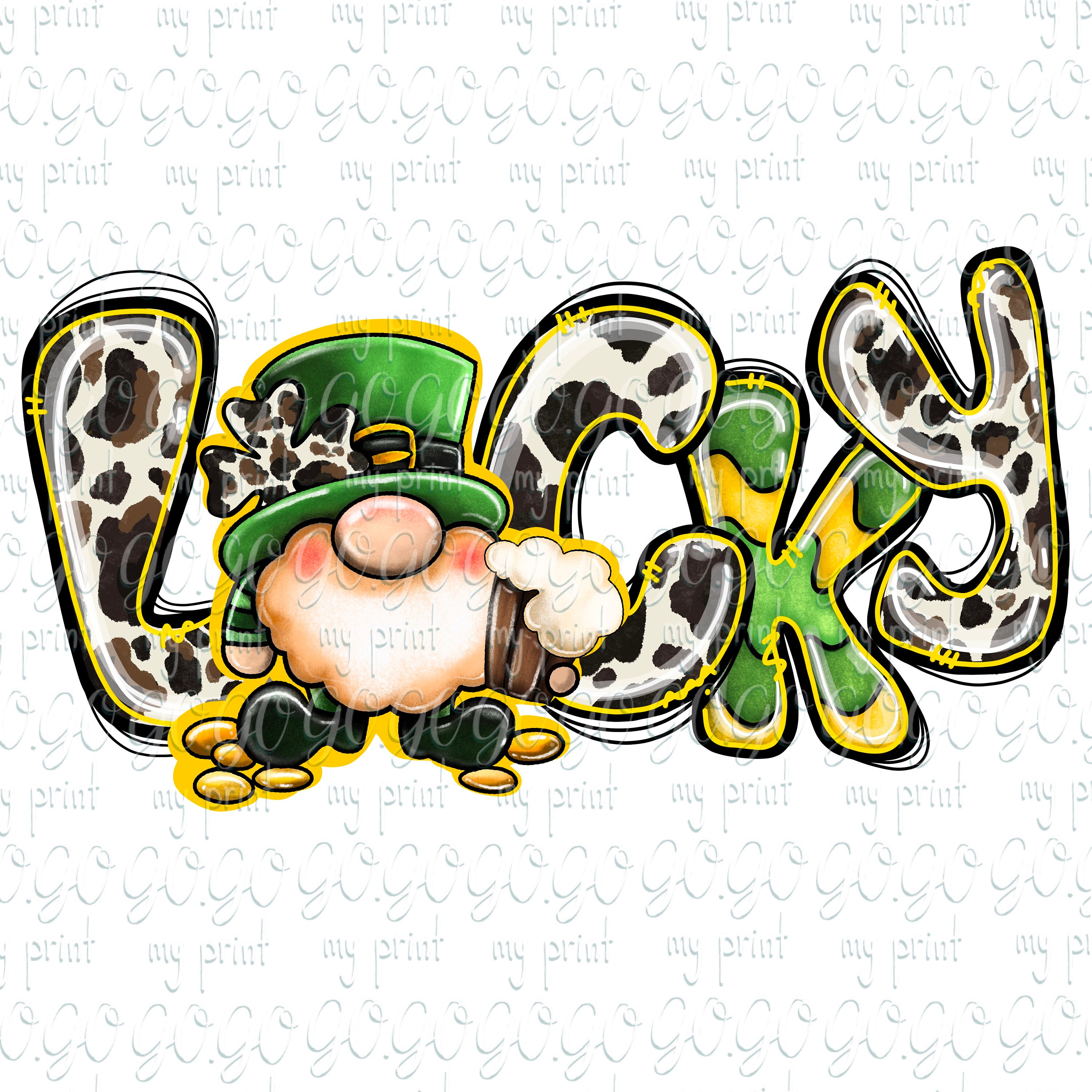 St Patrick Day Gnome Png Lucky Sublimation Design Download - Etsy