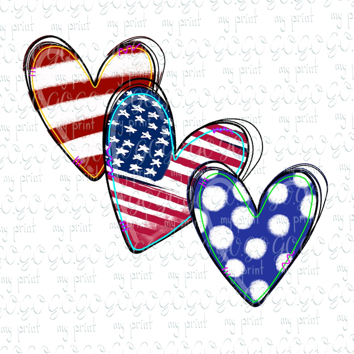 Fourth of July Png America Heart Png USA 4th of July Sublimation Design ...