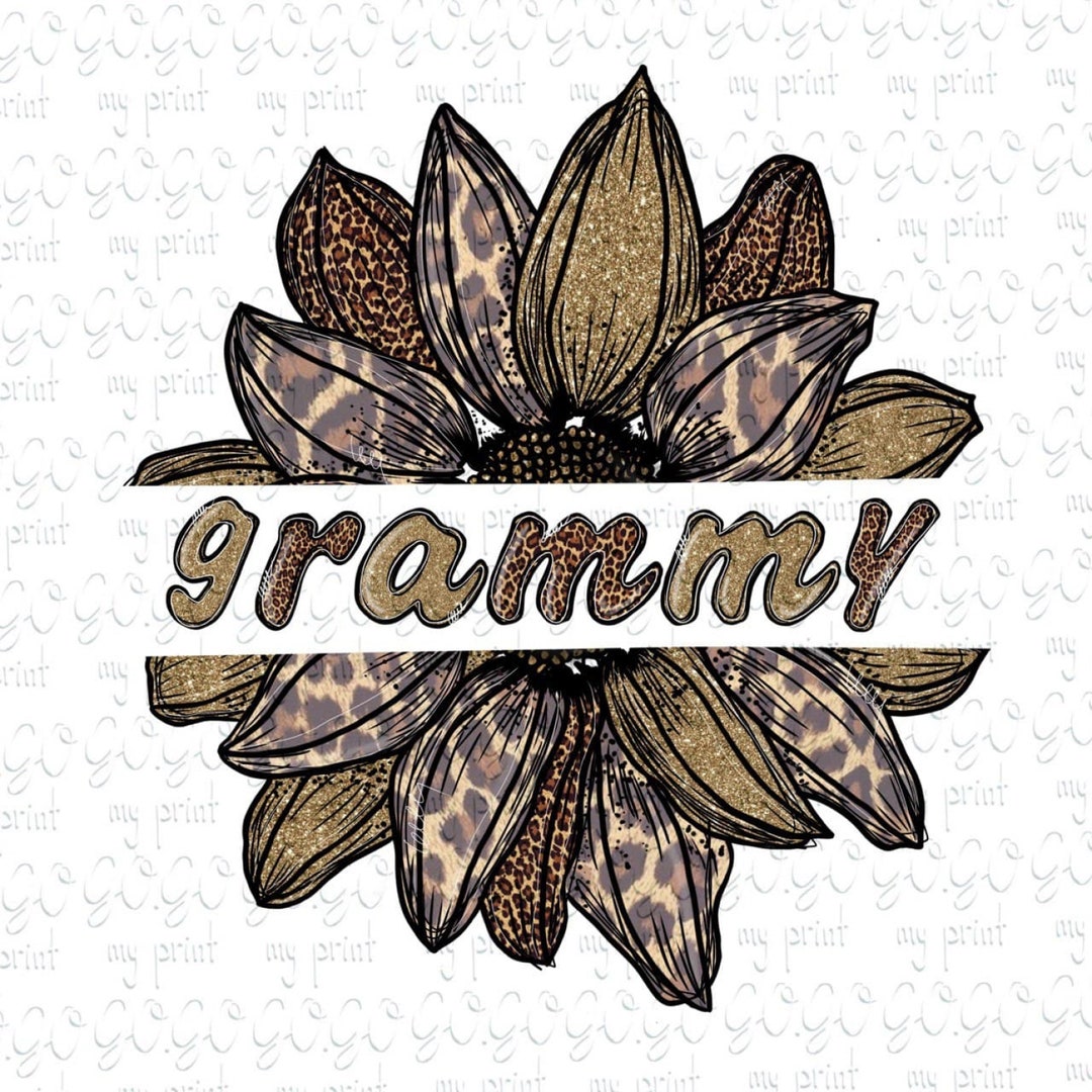 Grammy Png, Cheetah Leopard Sunflower Png, Grammy Sublimation Designs ...