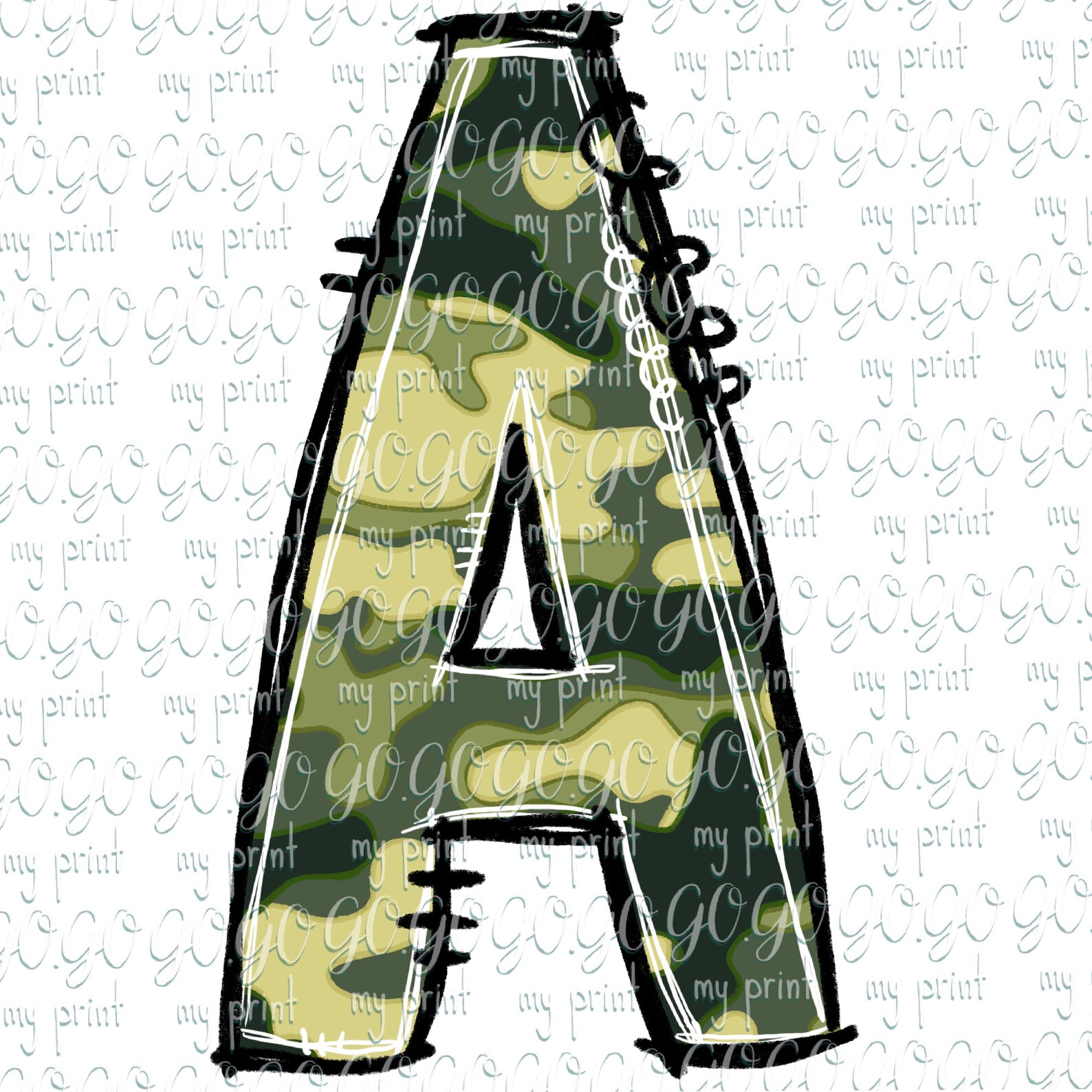 Alphabet Png Files Camo Letters Camouflage Alphabet Doodle - Etsy